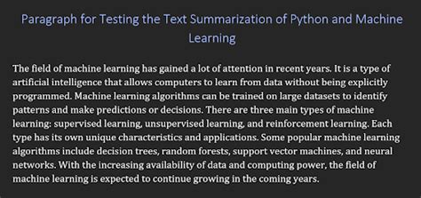 how to summarize text using machine learning and python