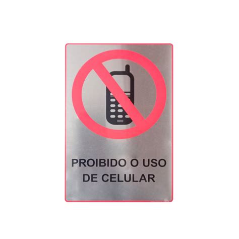 Placa Adesiva Proibido Uso Celular 15x23 Cm Aluminio Leroy Merlin