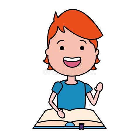 Young Man With Open Book Icon Stock Vector Illustration Of Collection