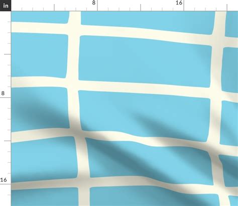 Horizontal Rectangle Pattern In Blue Fabric Spoonflower