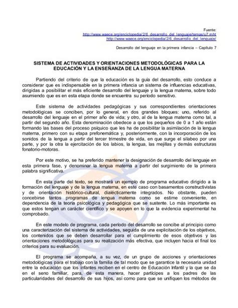 Sistema De Actividades Y Orientaciones Metodológicas Para La