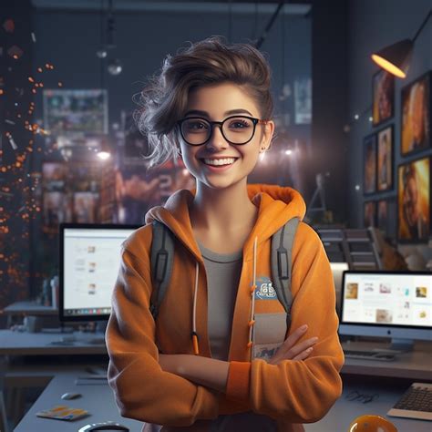 Premium Photo 3d Rendered Ultrarealistic Female Vlogger Making A