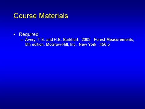 Forestry 3218 Forest Mensuration Ii 2 3 Dr