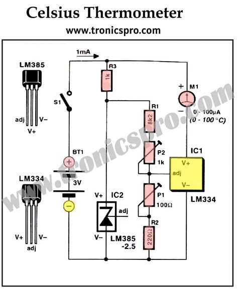 Celsius Thermometer Circuit Diagram Tronicspro