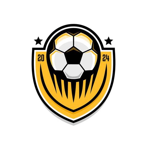 Football Logo Badge With A Soccer Ball Illustration Sport Team Logo