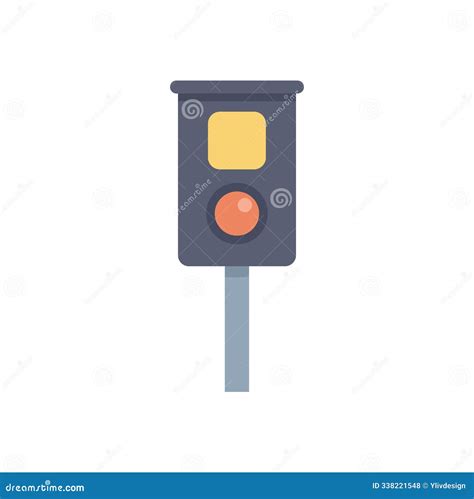 Railway Traffic Light Showing Red Signal On White Background Stock Illustration Illustration