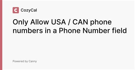 Only Allow Usa Can Phone Numbers In A Phone Number Field Voters