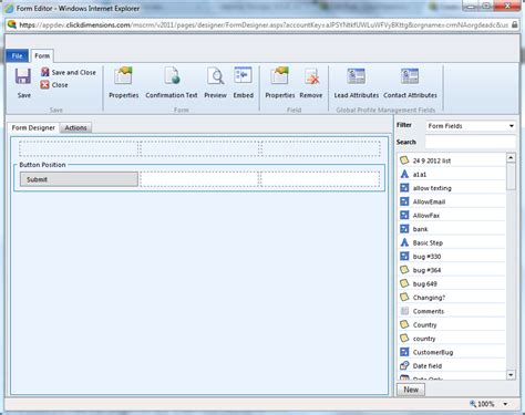 Create A Form With The Form Builder ClickDimensions Support
