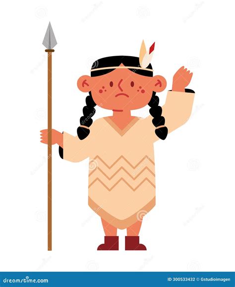 Native American Indian Girl Stock Illustration Illustration Of Nomad