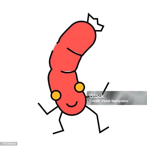 뱅거 고기 캐릭터 아이콘 색상 일러스트 건강한 식생활에 대한 스톡 벡터 아트 및 기타 이미지 건강한 식생활 고기 귀여운 Istock