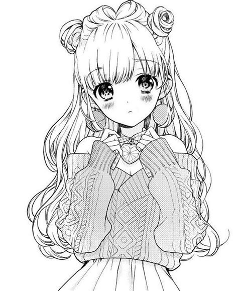 Full Body Anime Girl Coloring Pages