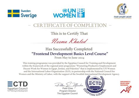 Nesma Khaled On Linkedin Frontend Development Certification Egypt