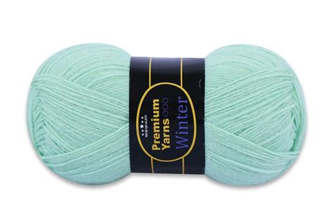 Пряжа Premium Yarn Winter, Мятный №613 полушерстяная нить для вязания ...