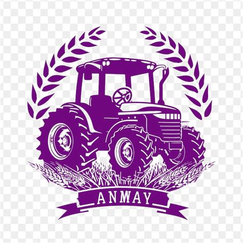 Premium Psd A Purple Tractor With A Purple Background And The Wordokon It
