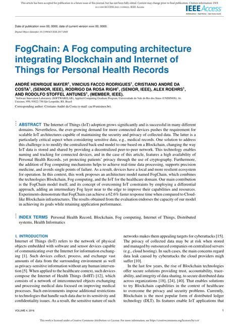 pdf fogchain a fog computing architecture integrating blockchain and