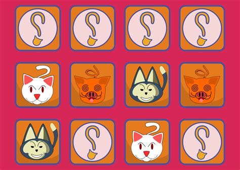Card Memory Game Cats Template By Luiz Almeida