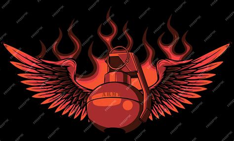Premium Vector Hand Grenade Vector Illustration Isolated On Black