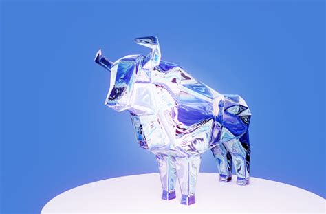 스탠드에 다각형 양식화 황소의 인형 새해2021 3d 렌더링의 상징 0명에 대한 스톡 사진 및 기타 이미지 0명 2021년