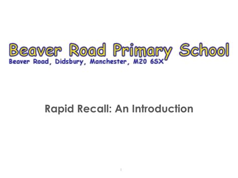 Rapid Number Recall Information