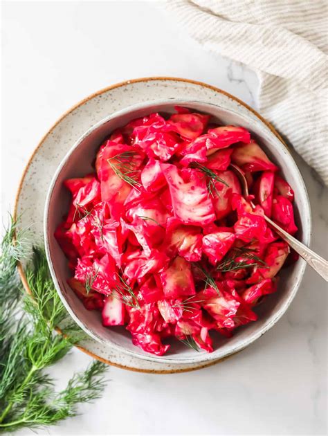 Easy Homemade Pickled Cabbage With Beets Lenas Kitchen
