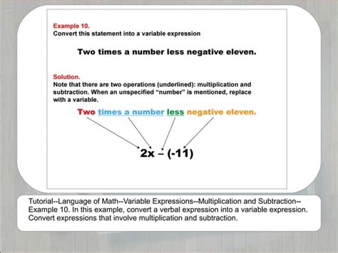 Tutorials The Language Of Math Variable Expressions Multiplication