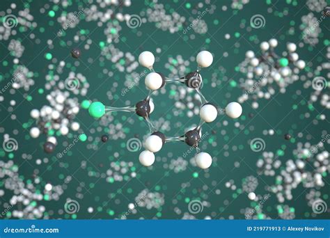 Bromocyclohexane Molecular Structure Isolated On White Royalty Free
