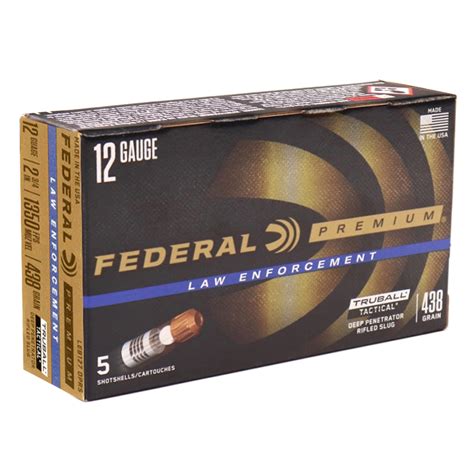 Federal Law Enforcement 12 Gauge Ammo 2 34” Tactical Truball Slug