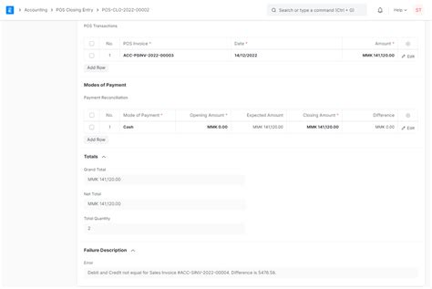 Pos Closing Is Not Working Properly · Issue 33337 · Frappeerpnext