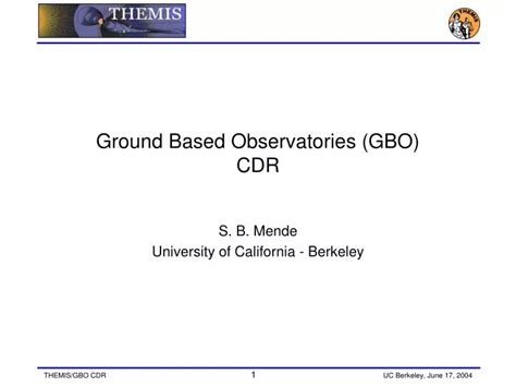 Ppt Ground Based Observatories Gbo Cdr Powerpoint Presentation