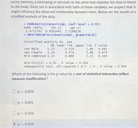 Solved Aortic Stenosis A Narrowing Or Stricture Of The