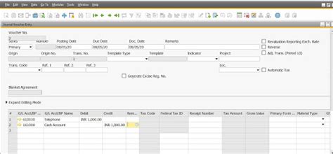 Sap Business One Knowledge What Is Journal Voucher Entry In Sap