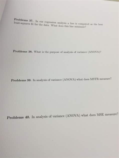 Solved What Is The Purpose Of Analysis Of Variance ANOVA Chegg Com