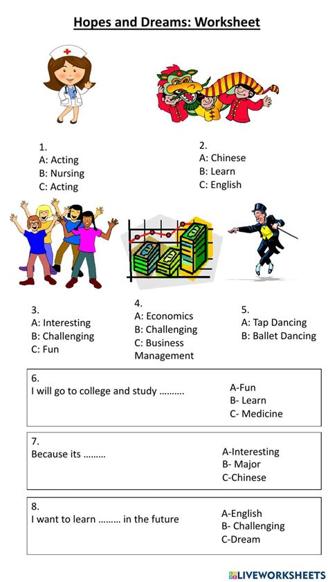 Hopes And Dreams Live Worksheets Worksheets Library