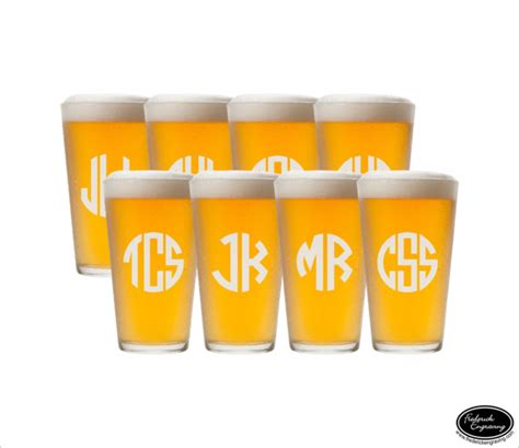 Eight Etched Pint Glasses Ships Fast Etched Pint Glass Etched Beer Glasses Etched Beer Mugs