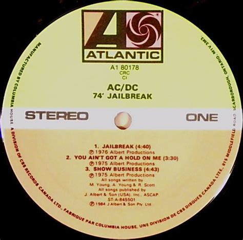 Acdc 74 Jailbreak 1984 Original Vinyl Pursuit Inc