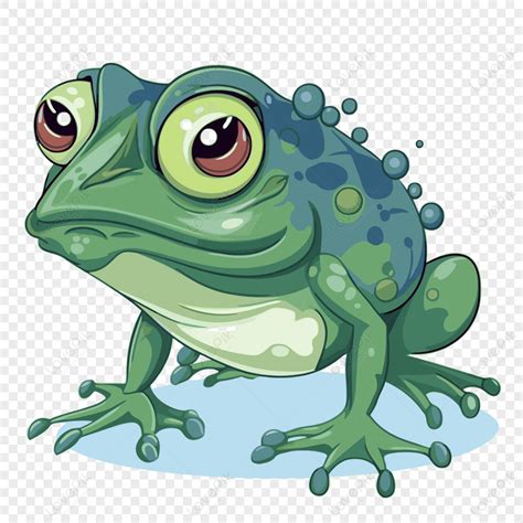 그것에 거품이있는 큰 눈을 가진 황소 개구리 클립 아트 만화 벡터적응창작 예술 Png 일러스트 무료 다운로드 Lovepik