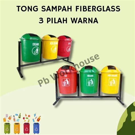 Jual Tempat Sampah Fiberglass Tong Sampah Fiber 50 Liter Shopee