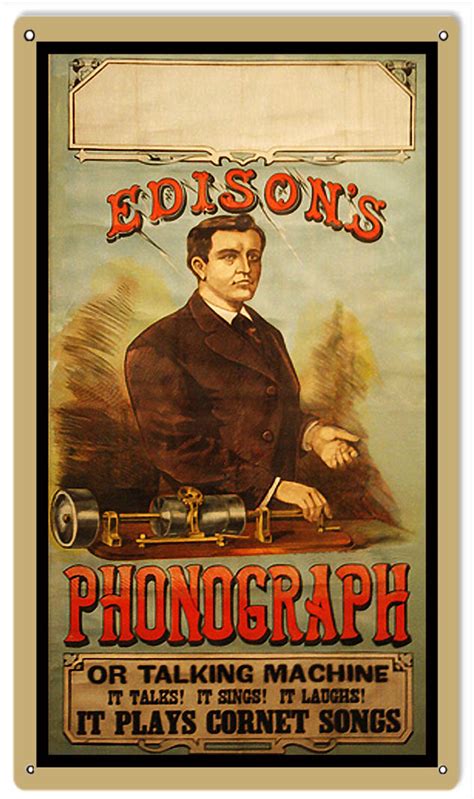 Edison Phonograph Reproduction Nostalgic Metal Sign 8x14 Reproduction