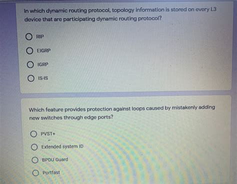 Solved In Which Dynamic Routing Protocol Topology Chegg Com