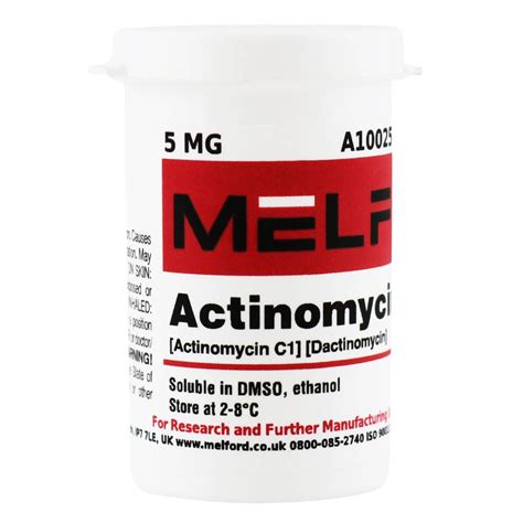 A10025 0 005 Actinomycin D [actinomycin C1] [dactinomycin] 5 Milligrams