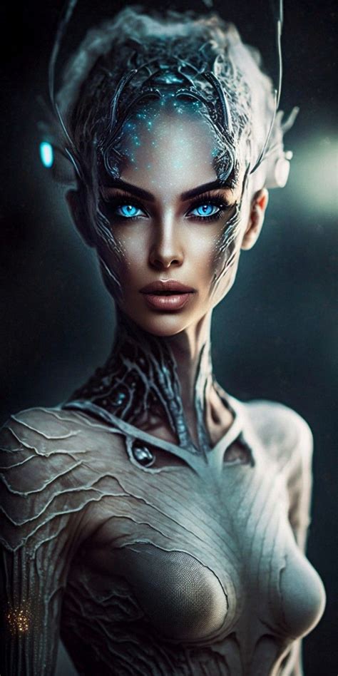 A Woman With Blue Eyes And Body Art