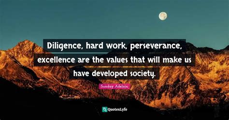 Diligence Hard Work Perseverance Excellence Are The Values That Wil