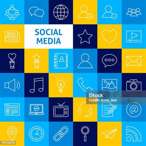 向量社會媒體線圖示向量圖形及更多brand Name Online Messaging Platform圖片 Brand Name