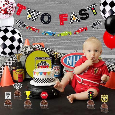 Race Car Two Fast Party Decorations Supplies Racing Theme 2nd Birthday