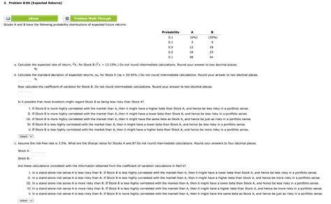 Solved Stocks A And B Have The Following Probability Chegg Com
