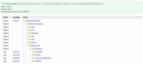 Trouble With String Tag From Brother CNC OPC UA Client Connection Ignition Inductive