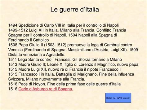 PPT Le Guerre DItalia PowerPoint Presentation ID