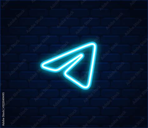 Telegram Logo Telegram Button Telegram Vector Neon Stock Vector Adobe Stock