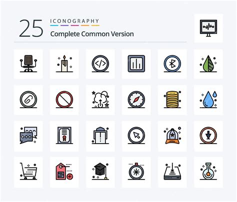 Premium Vector Complete Common Version 25 Line Filled Icon Pack Including Statistics Graph