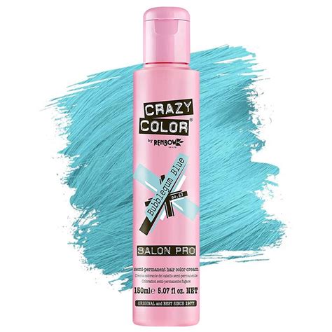 Crazy Color Semi Permanent Hair Colour Bubblegum Blue 63 507 Oz3